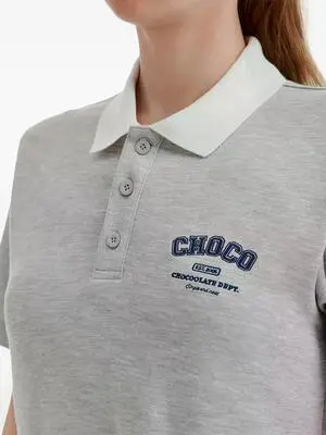 CHOCOOLATE Mini Polo A-line Dress - Grey