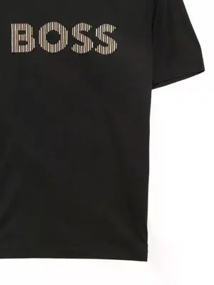 BOSS Logo-embroidered T-shirt - Black