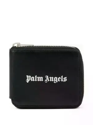 Palm Angels Logo Zip Wallet - Black