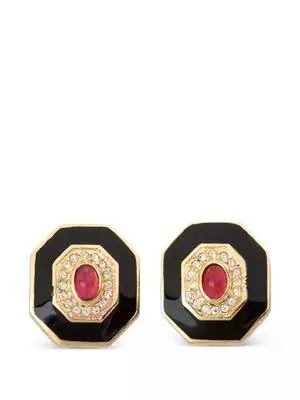 Dior 1980 Clip-on Earrings - Black