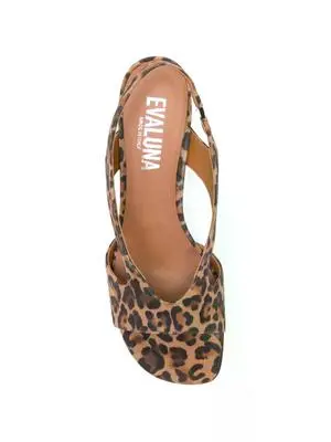 EVALUNA Animal-print Slingback Sandals