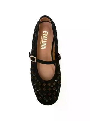 EVALUNA Cut-out Flat Pumps - Black