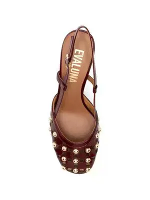 EVALUNA Cut-out Heeled Pumps - Red