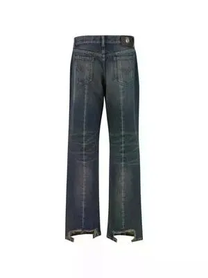 Versace Distressed Straight Jeans - Blue