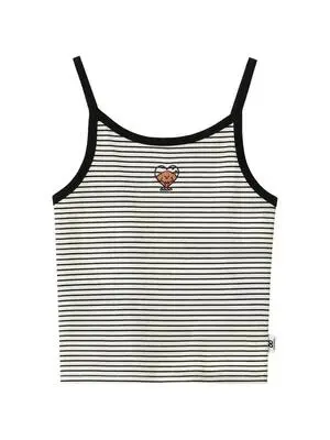 CHOCOOLATE Striped Embroidered Top