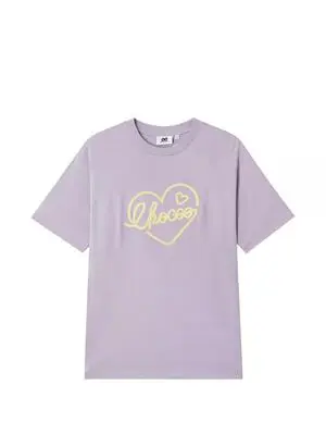 CHOCOOLATE Heart-embroidered T-shirt - Purple
