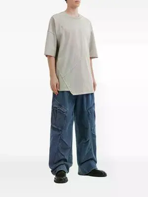 FIVE CM Panelled Raw-cut T-shirt - Neutrals