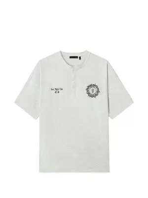 FIVE CM Button Graphic T-shirt - Grey