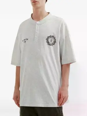 FIVE CM Button Graphic T-shirt - Grey