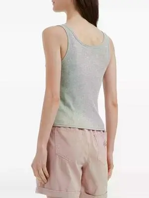 CHOCOOLATE Ribbed Tank Top With Heart Motif - Grey