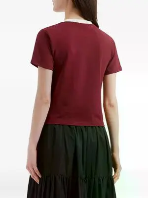 CHOCOOLATE Graphic Ringer T-shirt - Red