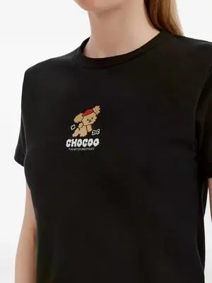 CHOCOOLATE Logo-embroidered T-shirt - Black