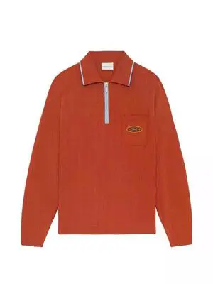 Drole De Monsieur Pocket-detail Cotton Polo Shirt - Orange