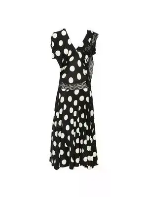 Junya Watanabe Polka-dot Laced Maxi Dress