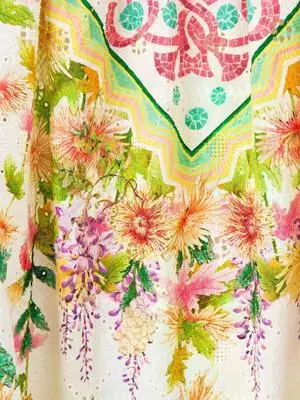 Camilla Floral-print Off-shoulder Top - White