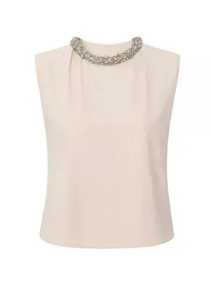 Elisabetta Franchi Sleeveless Top With Jewel Collar