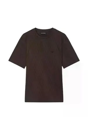 Emporio Armani Logo-embroidered T-shirt - Brown