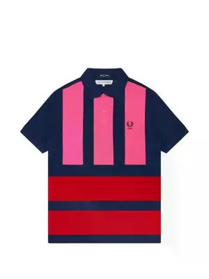 Comme Des Garçons X Ferd Perry Striped Short-sleeve Polo Shirt - Blue