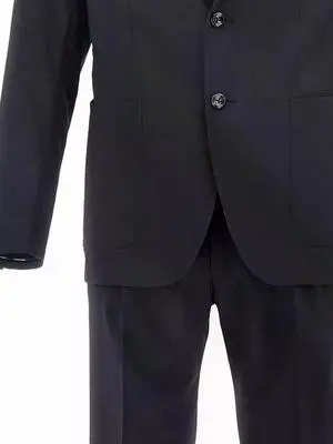 Tagliatore Logo-pin Pleated Virgin Wool Suit - Blue