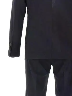 Tagliatore Logo-pin Pleated Virgin Wool Suit - Blue
