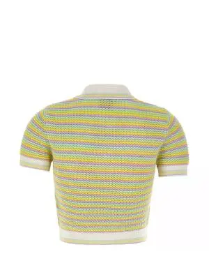 Casablanca Bourgeois Striped Logo Polo Shirt - Yellow