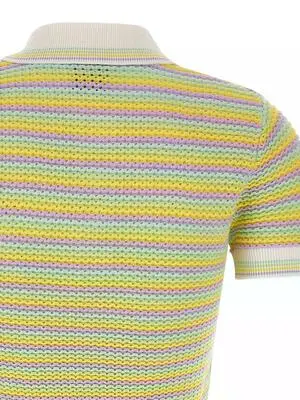 Casablanca Bourgeois Striped Logo Polo Shirt - Yellow