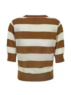 KANGRA Striped Knit Sweater - Brown