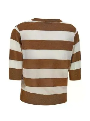 KANGRA Striped Knit Sweater - Brown