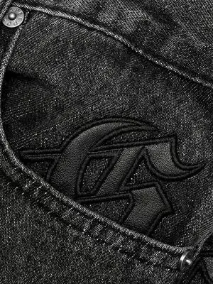 GODSPEED Infinity V2 Logo-patch Frayed Jeans - Black