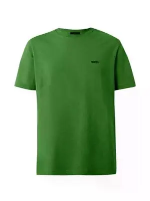 BOSS Camiseta Em Algodão Elástico Com Detalhe De Logo - Green