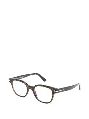 TOM FORD Geometric Frame Glasses - Brown