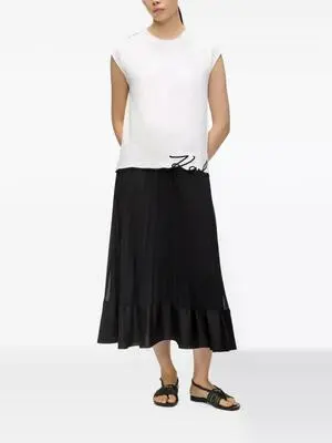 Karl Lagerfeld Signature-hem Cotton Tank Top