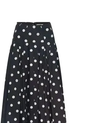 NICHOLAS Polka-dot Midi Skirt - Black