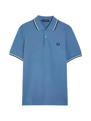 Fred Perry Striped-detail Polo Shirt - Blue