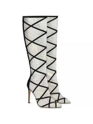 GIANVITO ROSSI Confetti Suede Embellished Boots - Black