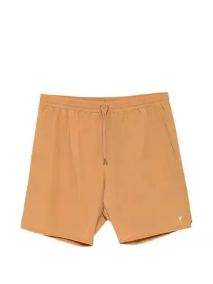 LIVTHELABEL Logo-print Elasticated Waistband Shorts - Brown