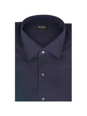 Zegna Oasilino Spread-collar Shirt - Blue