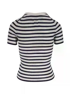 NILI LOTAN Striped Short-sleeves Top
