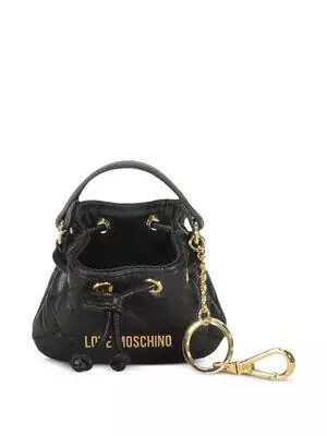 Moschino Quilted Bag Keyring - Black