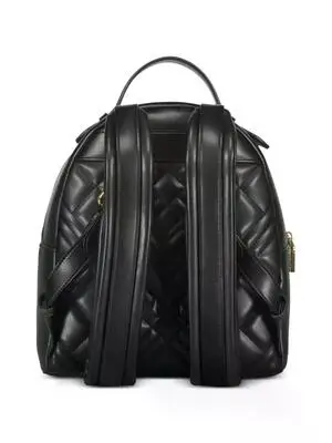 Moschino Logo-plaque Quilted Backpack - Black