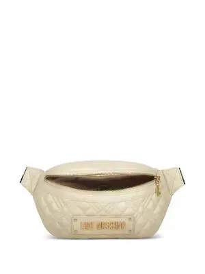 Moschino Logo-plaque Quilted Belt Bag - Neutrals