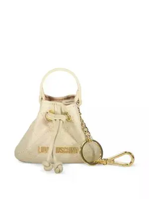 Moschino Quilted Bag Keyring - Neutrals