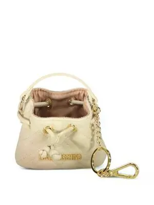 Moschino Quilted Bag Keyring - Neutrals