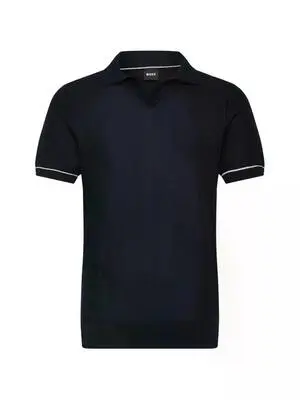 BOSS Cotton-blend Knit Polo With Horizontal Stripe