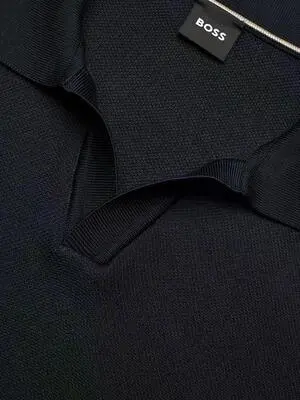 BOSS Cotton-blend Knit Polo With Horizontal Stripe