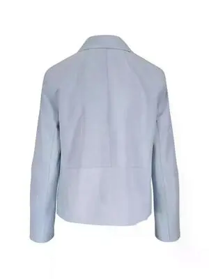 Lafayette 148 New York Button Suede Jacket - Blue