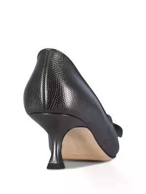 Manolo Blahnik Maysale Square-buckle Pumps - Grey