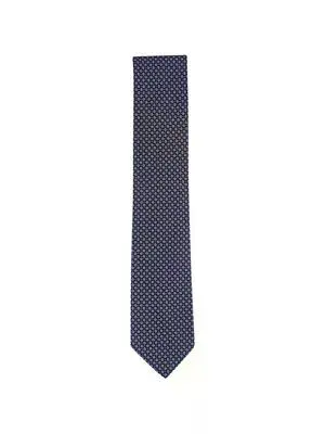 Canali Patterned Neck Tie - Blue