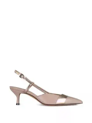 Kiton Metallic Leather Slingbacks