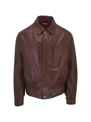 Brunello Cucinelli Zip Leather Jacket